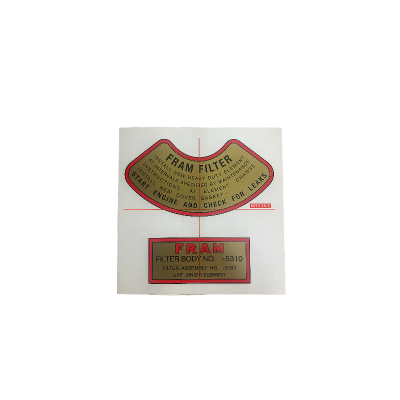 FUEL / OIL FILTER DECAL - FRAM