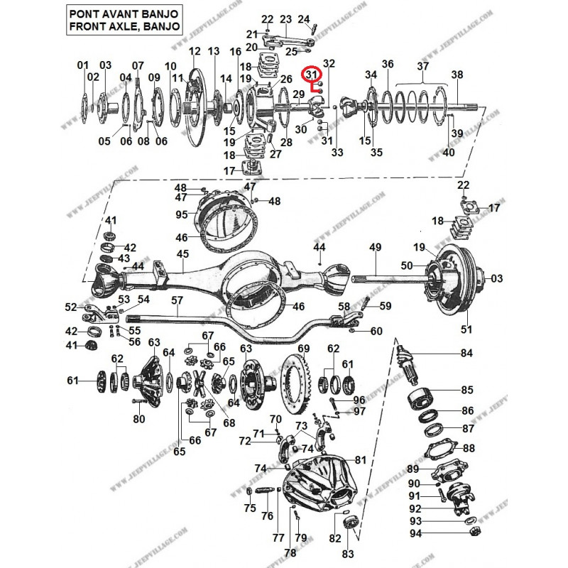 BALL, FRONT AXLE UNIVERSAL JOINT, BANJO (1,378 inch)