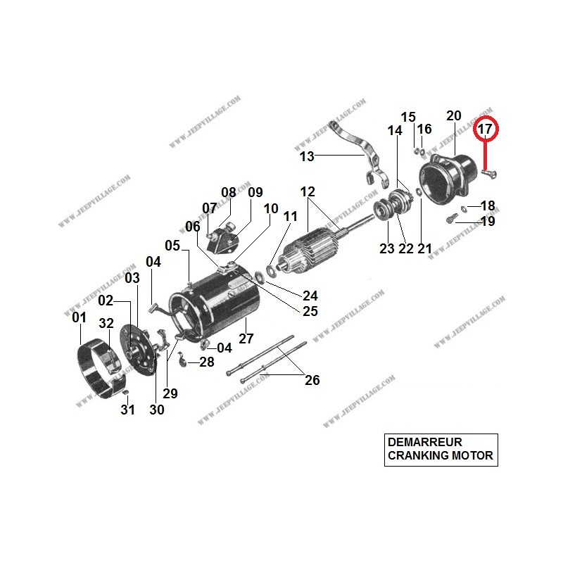 SCREW, PIVOT, CRANKING OPERATING LEVER