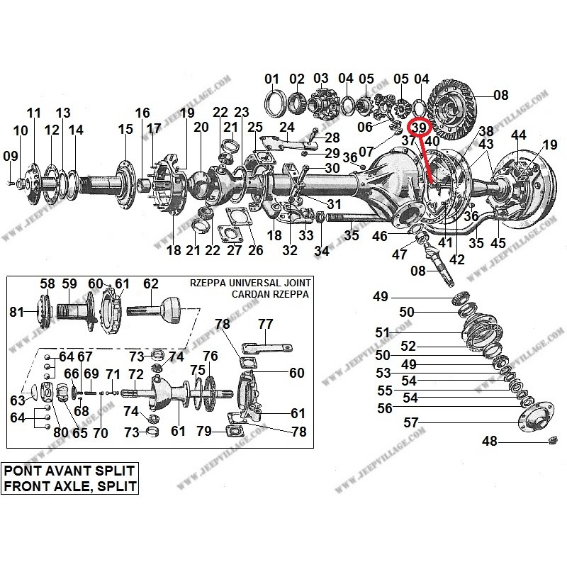 SPLIT FRONT AXLE SHAFT STOP